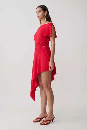 Meshki Talise Modal Flounce Short Sleeve Top