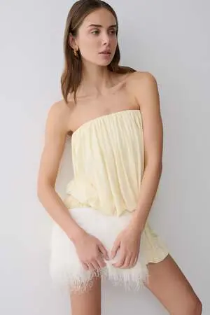 Meshki Safiya Strapless Gathered Bubble Mini Dress