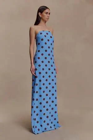 Meshki Amaya Strapless Chiffon Maxi Dress