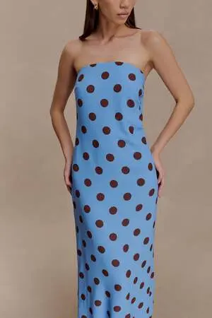 Meshki Amaya Strapless Chiffon Maxi Dress