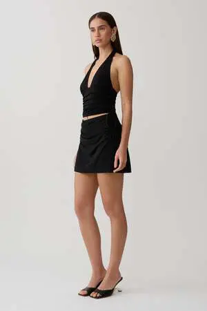 Meshki Indie Draped Chiffon Mini Skirt