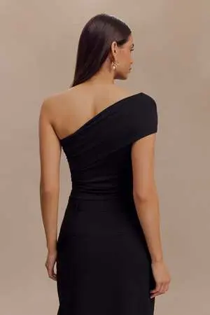 Meshki Solene One Shoulder Recycled Nylon Twist Top