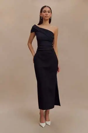 Meshki Solene One Shoulder Recycled Nylon Twist Top