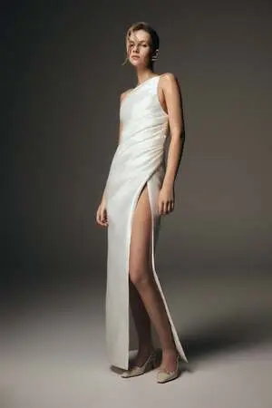 Meshki Francine One Shoulder Maxi Dress - Ivory