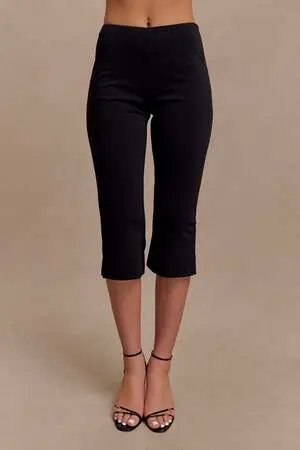 Meshki Layla Flared Crepe Capri Pants - Black