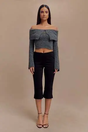 Meshki Layla Flared Crepe Capri Pants