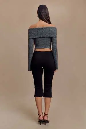 Meshki Layla Flared Crepe Capri Pants