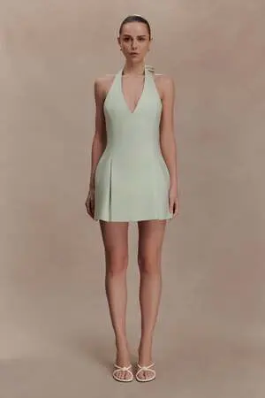 Meshki Nelly Halter Neck Cotton Mini Dress