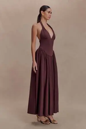Meshki Angelina Scuba Halter Midi Dress