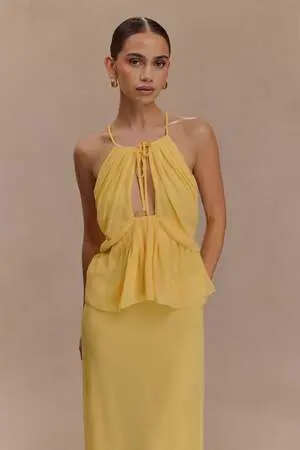 Meshki Korra Chiffon Halter Top - Butterscotch