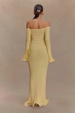 Meshki Sandrine Off Shoulder Knit Maxi Dress