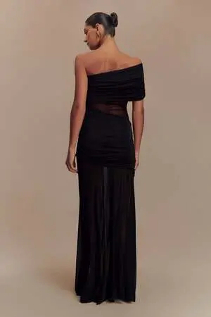 Meshki Dallas One Shoulder Mesh Maxi Dress