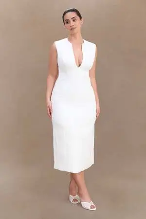 Meshki Audrine Suiting Sleeveless Midi Dress