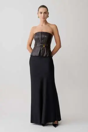 Meshki Thalia Faux Leather Boned Corset