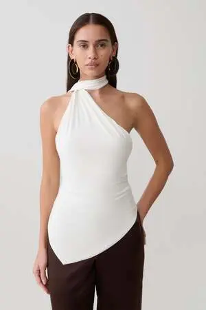 Meshki Jemma One Shoulder Tie Top