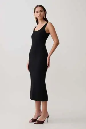 Meshki Allyra Scoop Stretch Crepe Midi Dress