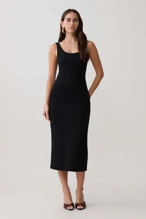Meshki Allyra Scoop Stretch Crepe Midi Dress