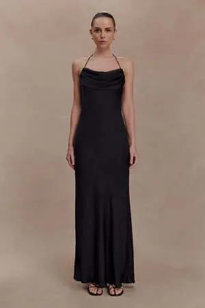 Meshki Lydia Cowl Neck Satin Maxi Dress