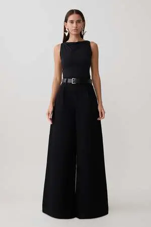 Meshki Bobby Oversized Jean With Front Pleat - Black