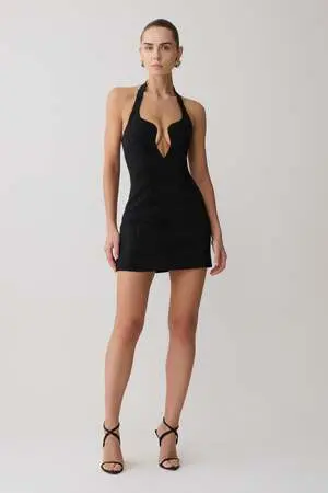 Meshki Raina Diamante Halter Mini Dress