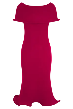 Meshki Molly Off Shoulder Knit Midi Dress