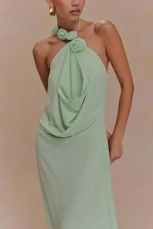 Meshki Rosalia Cowl Neck Maxi Dress