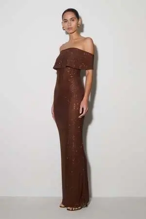 Meshki Phi Multi/wear Cowl Diamante Maxi Dress