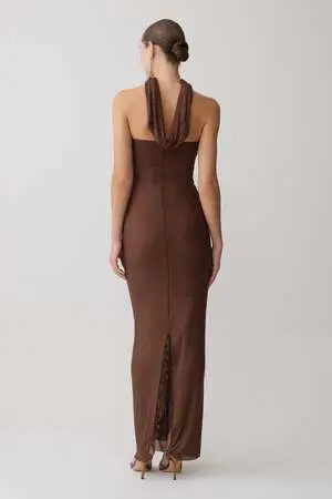 Meshki Phi Multi/wear Cowl Diamante Maxi Dress
