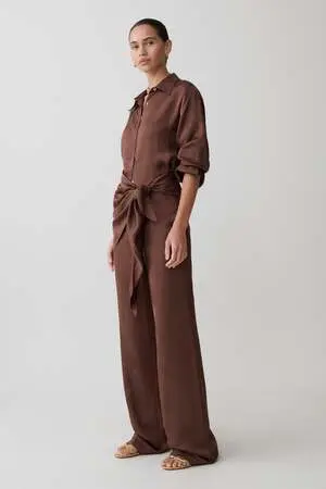 Meshki Gia Wrapped Tie Satin Pants
