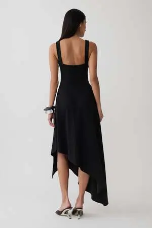 Meshki Cellini Asymmetric Hem Midi Dress