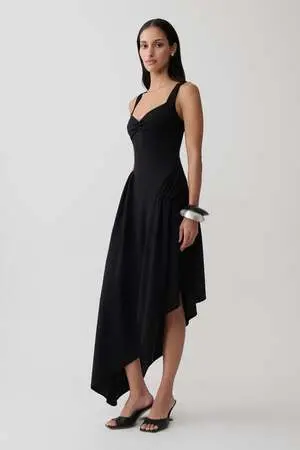 Meshki Cellini Asymmetric Hem Midi Dress