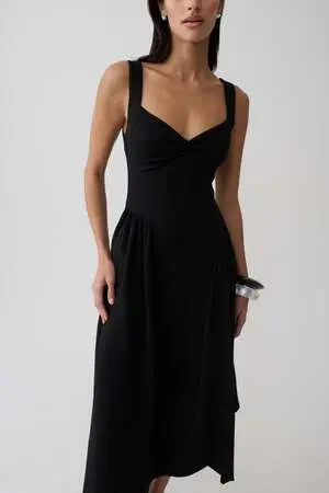 Meshki Cellini Asymmetric Hem Midi Dress