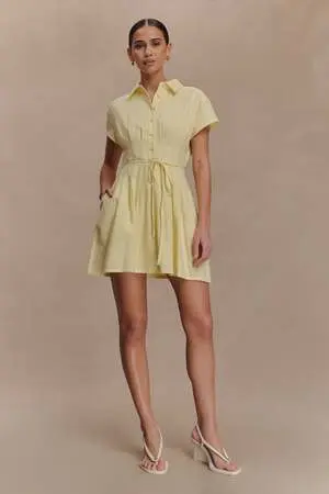 Meshki Aysha Buttoned Linen Mini Dress