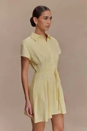 Meshki Aysha Buttoned Linen Mini Dress