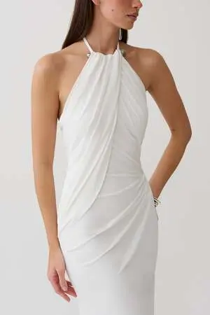 Meshki Yuna Draped Hardware Midi Dress