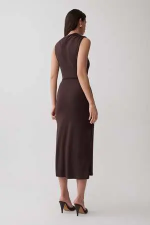 Meshki Euphemia Cupro Midi Wrap Dress