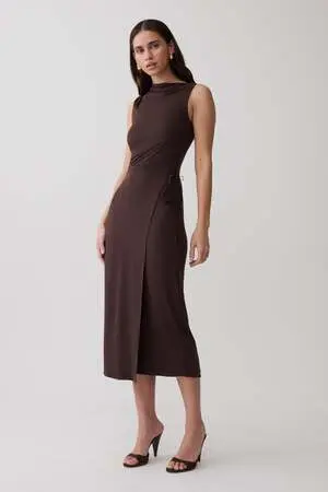 Meshki Euphemia Cupro Midi Wrap Dress