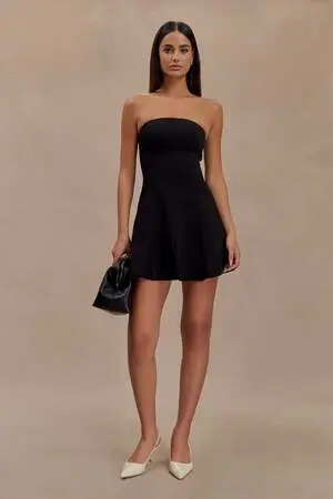 Meshki Indiana Strapless Suiting Mini Dress - Black