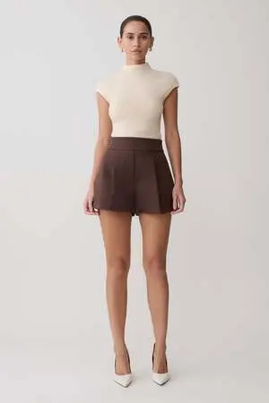 Meshki Alden High Waisted Short - Brown