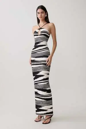 Meshki Ashtin Cross Front Knit Maxi Dress