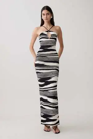 Meshki Ashtin Cross Front Knit Maxi Dress