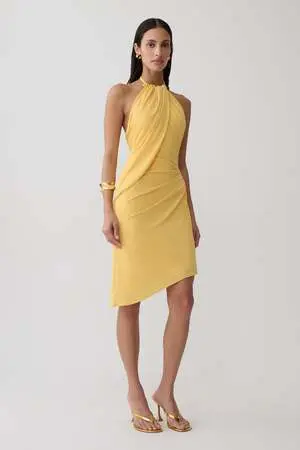 Meshki Yuna Draped Hardware Midi Dress