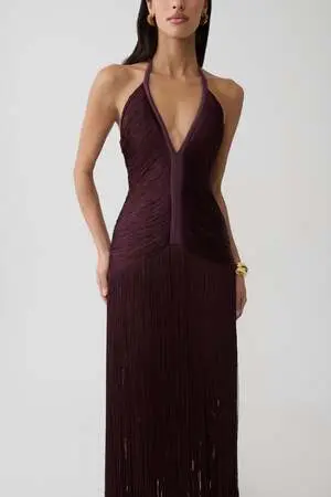 Meshki Tiffany Fringe Maxi Dress
