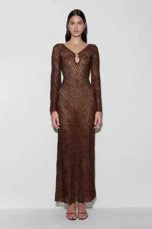 Meshki Chelsea Lurex Crochet Maxi Dress