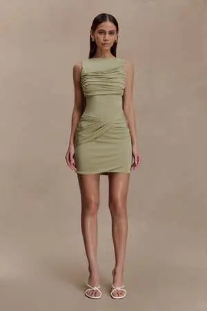 Meshki Henley Slinky Drape Mini Dress