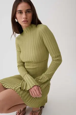 Meshki Adena Pointelle Knit Mini Dress