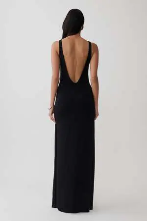 Meshki Yura Backless Twist Maxi Dress - Black