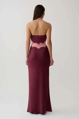 Meshki Louise Satin And Lace Maxi Dress