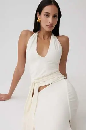 Meshki Daine Peached Jersey Halter Top