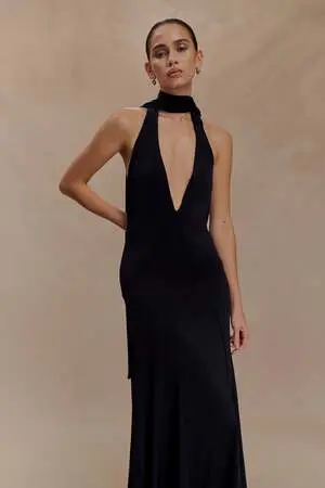 Meshki Juliet Slinky Maxi Dress With Scarf